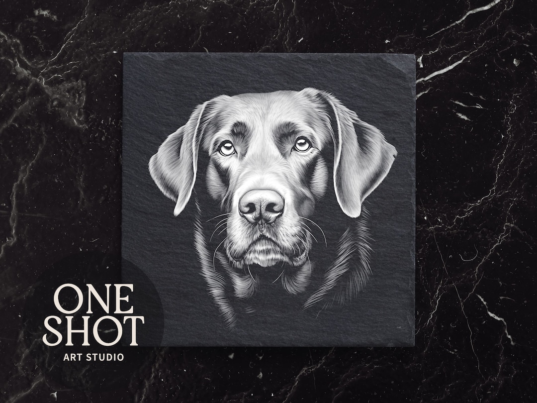 Labrador Retriever Laser Engraving Png, Slate Coaster Engraved, CNC Projects, CNC Router Files ...