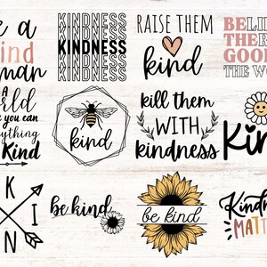 Kindness Svg Bundle, Be Kind Cut File for Cricut, Positive Vibes Shirt ...