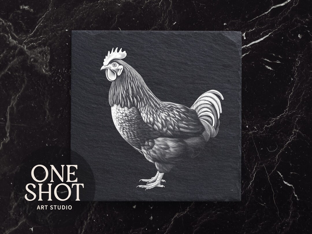 Chicken Laser Engraving Png, Slate Coaster Engraved, CNC Projects, CNC ...