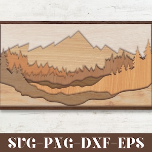Horizontal Mountain Scenery Laser Cut File, Cnc Project, Glowforge ...