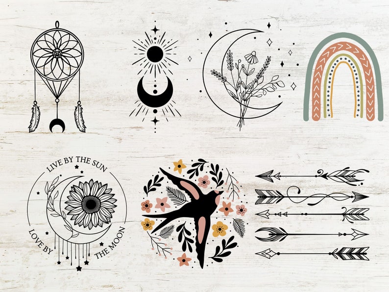 Boho SVG Bundle Bohemian Bundle Svg Popular Svg Bundle - Etsy