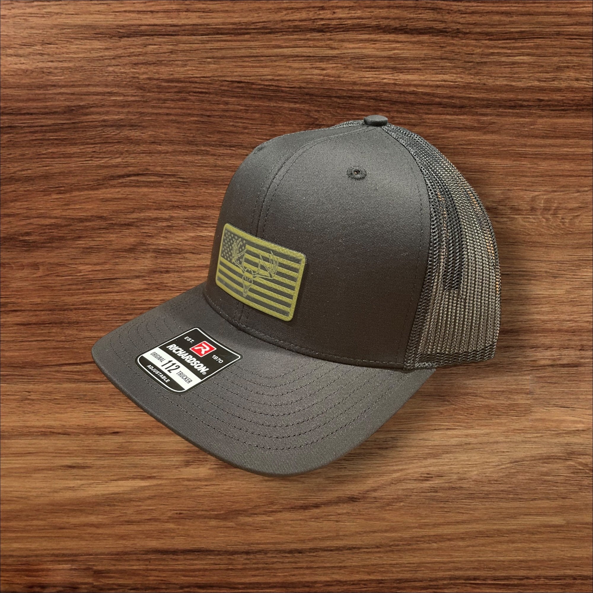 American Flag Hat With Trophy Buck Patriotic 'merica Deer Hunting ...