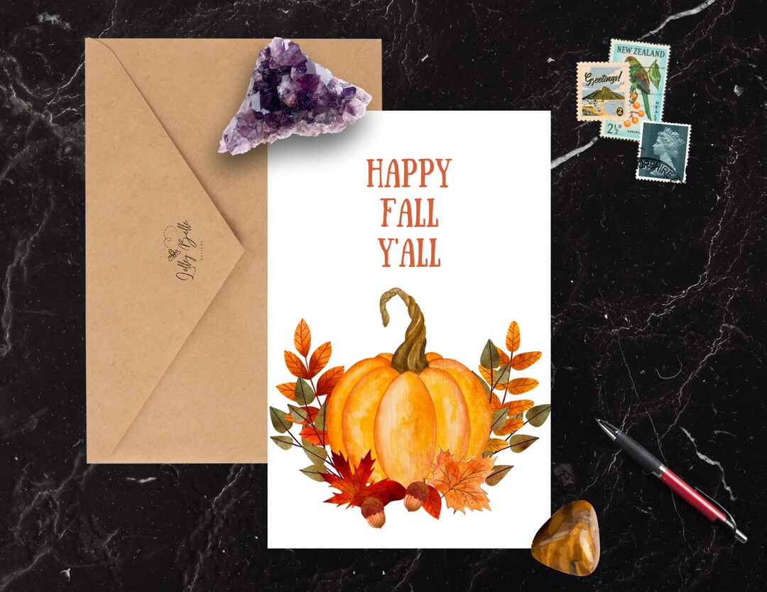 Happy Fall Y'all Printable Fall Card - Etsy