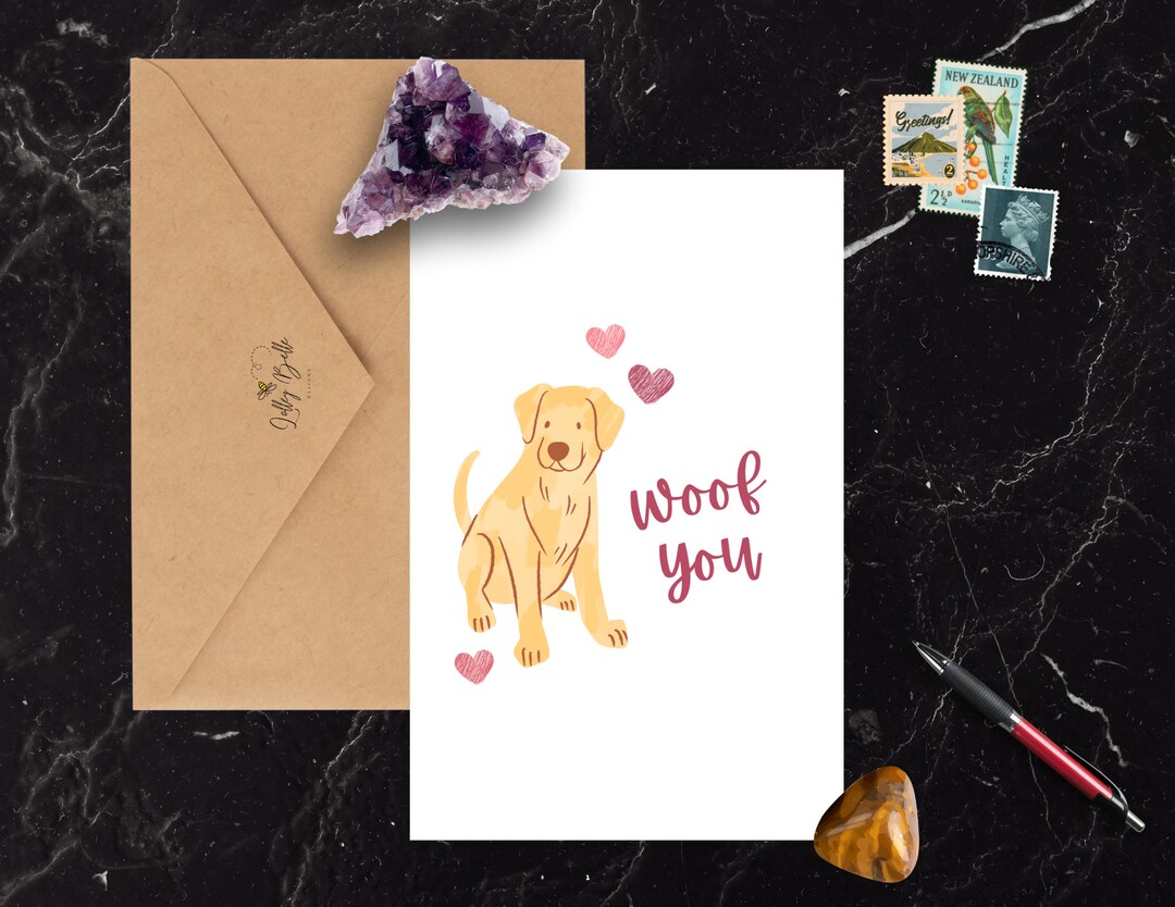Woof You Printable Valentine's Day Card / Fur Mom Valentine's Day Card ...