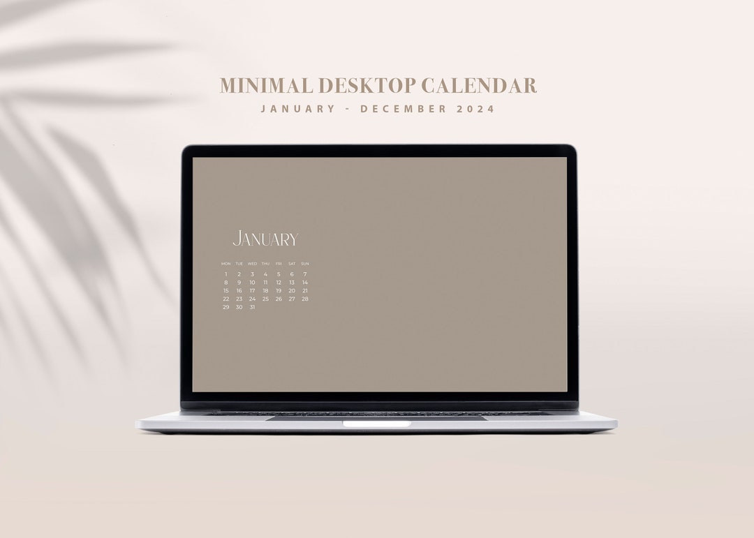 Monthly Desk Calendar 2024 Wallpaper Calendar Minimalist Design - Etsy