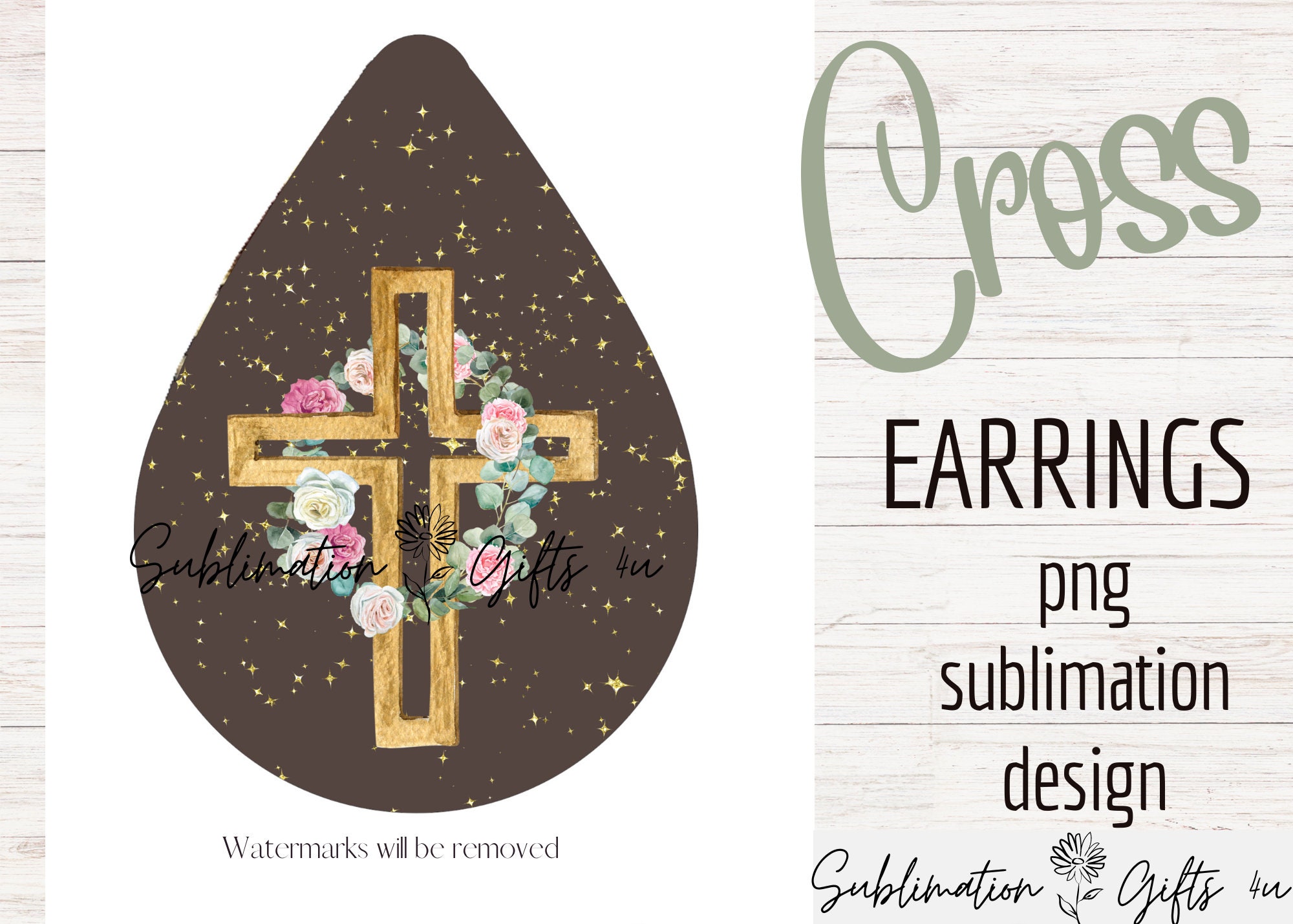 Faith Earring PNG | Cross Earring Template | Religious Teardrop Earring ...