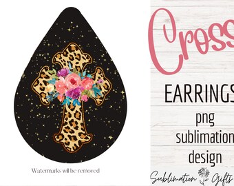 Faith Earring PNG Cross Earring Template Religious - Etsy