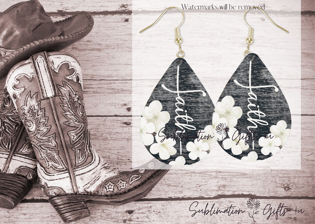 Faith Earring PNG | Western Earring Template | Teardrop Earring Png ...