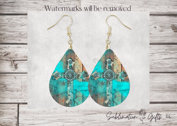 Western Earring Png Southern Earring Template Teardrop - Etsy