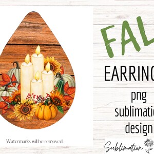 Fall Earring Png | Thanksgiving Earring Template | Teardrop Earring Png ...