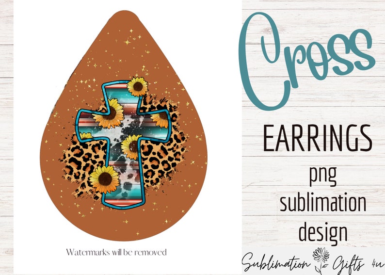 Faith Earring PNG Cross Earring Template Religious - Etsy