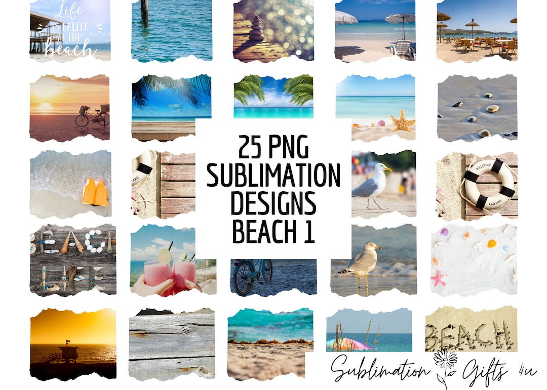 Sublimation Beach Backsplash Designs, Ocean Background PNG, Sublimation ...