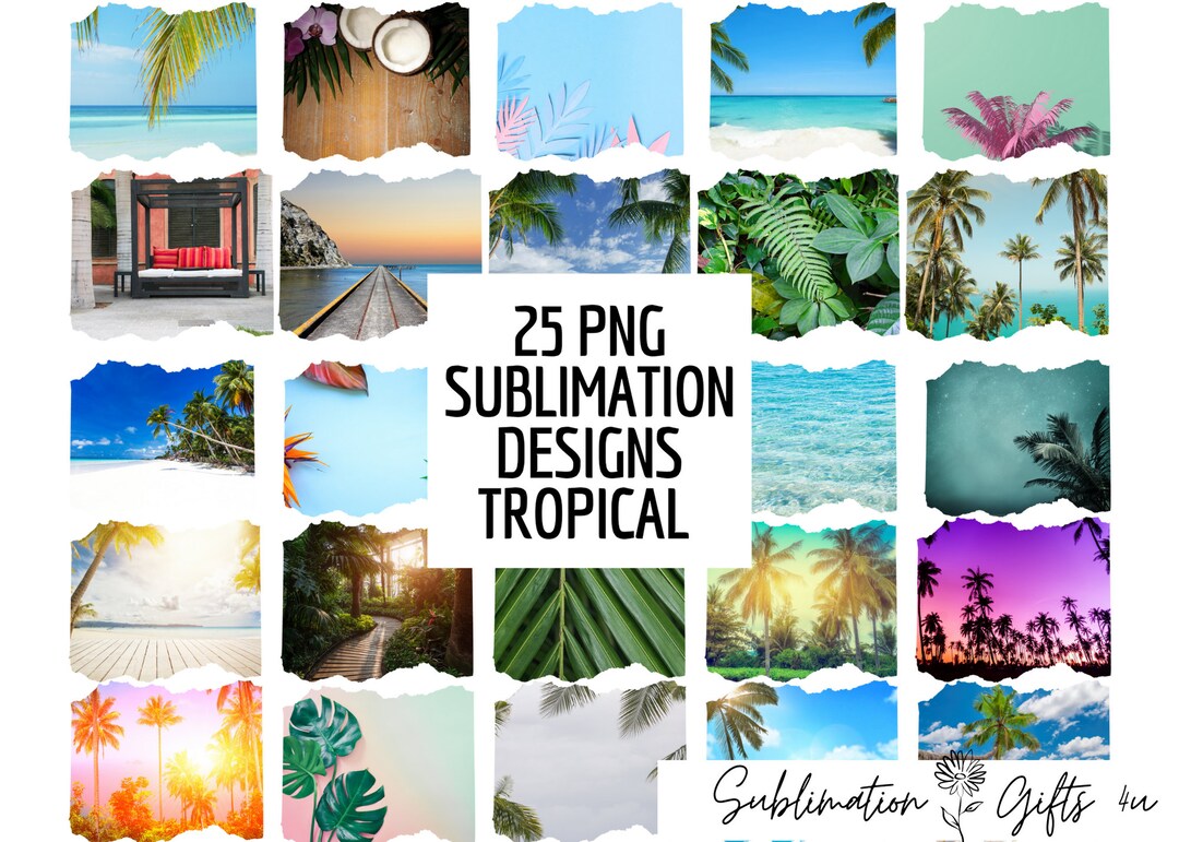 Tropical Background PNG, Beach Sublimation Backgrounds, Sublimation ...