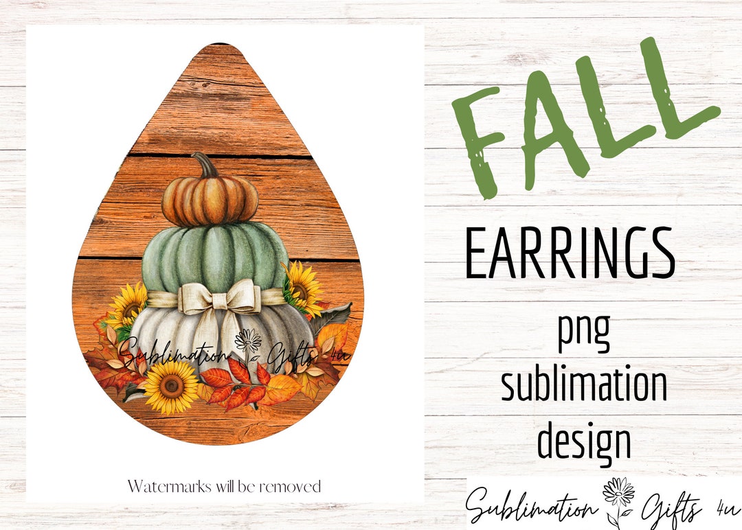 Fall Earring Png | Thanksgiving Earring Template | Teardrop Earring Png ...