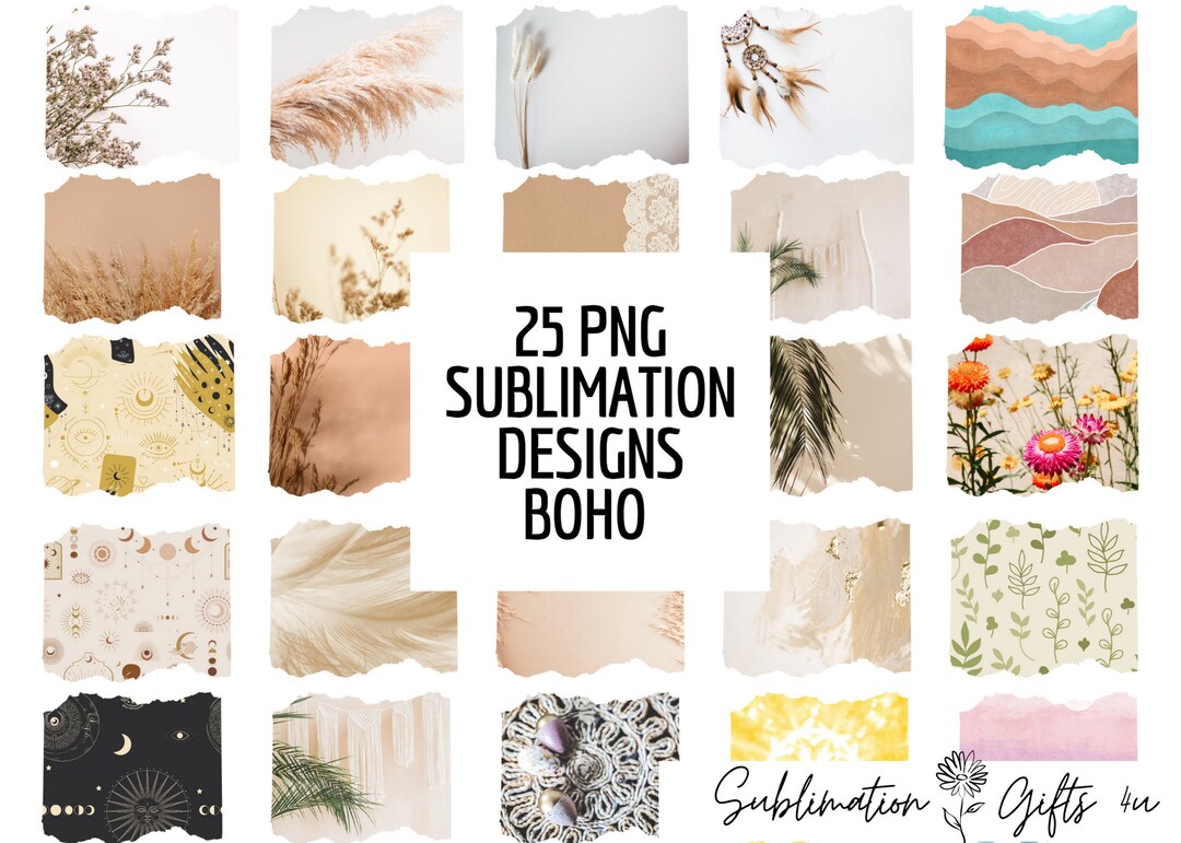 Boho Neutral Background PNG, Bohemian Sublimation Backgrounds ...