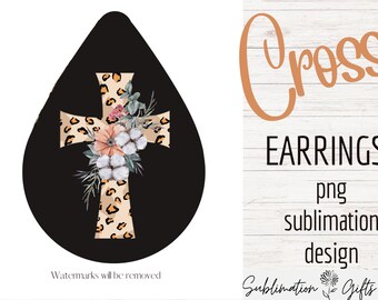 Faith Earring PNG Cross Earring Template Religious - Etsy