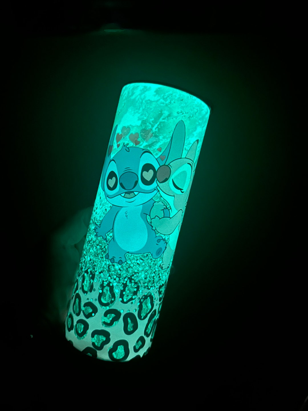 Stitch And Angel Love Tumbler Stitch Tumbler 20oz Glow In The Dark