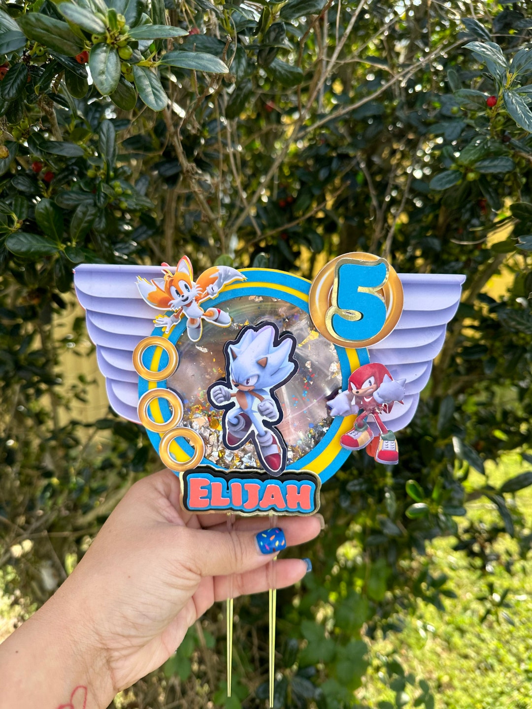 Hyper Sonic Caketopper, Sonic Caketopper, Birthday Sonic, Sonic Themed ...