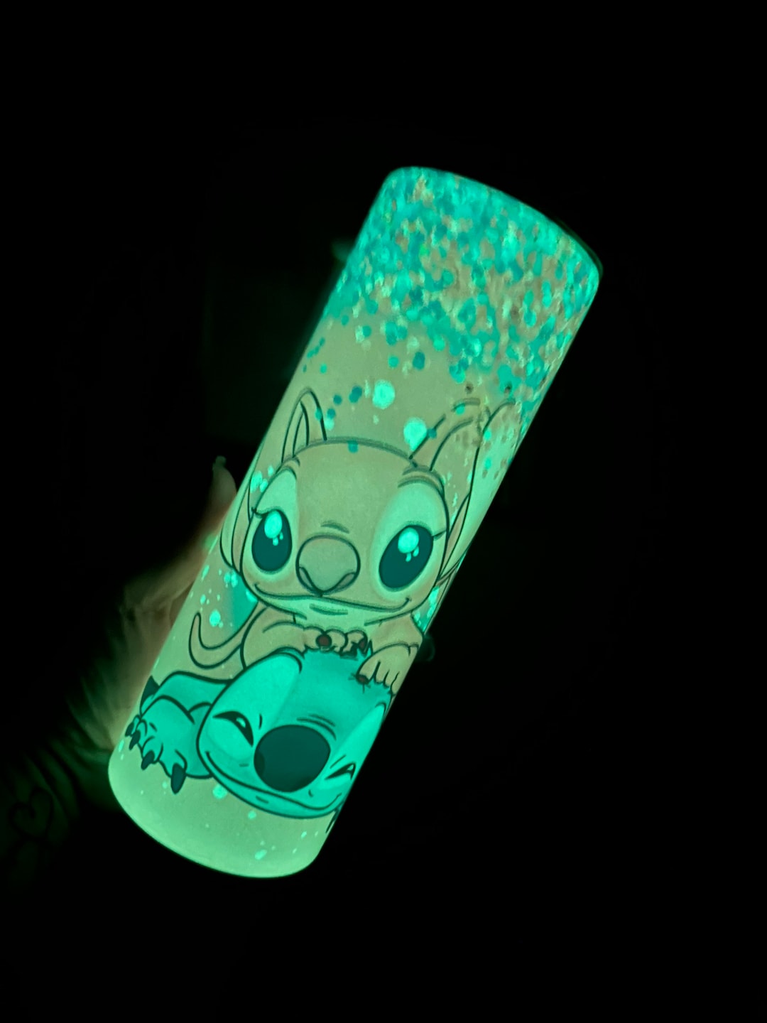 Stitch and Angel Skinny Tumbler Glow in the Dark, Glow in the Dark ...