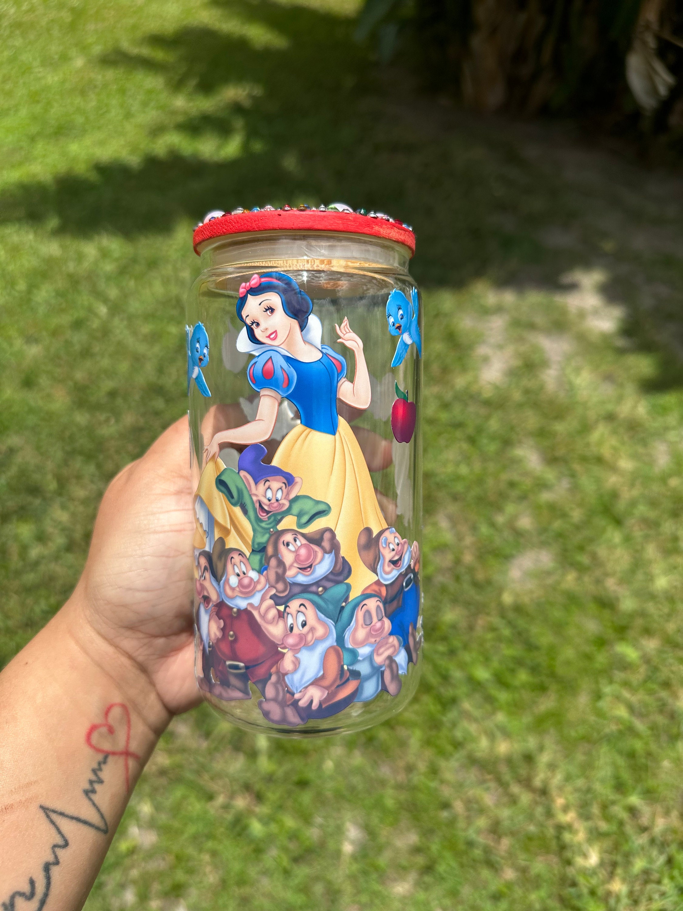 Snow White Libbey Glass Snow White Glass 16oz Snow White and - Etsy