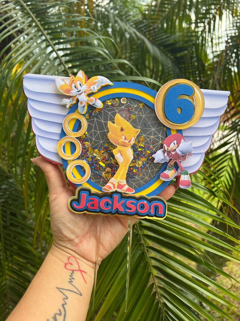 Super Sonic Cake Topper Yellow Sonic Birthday Cake Topper - Etsy
