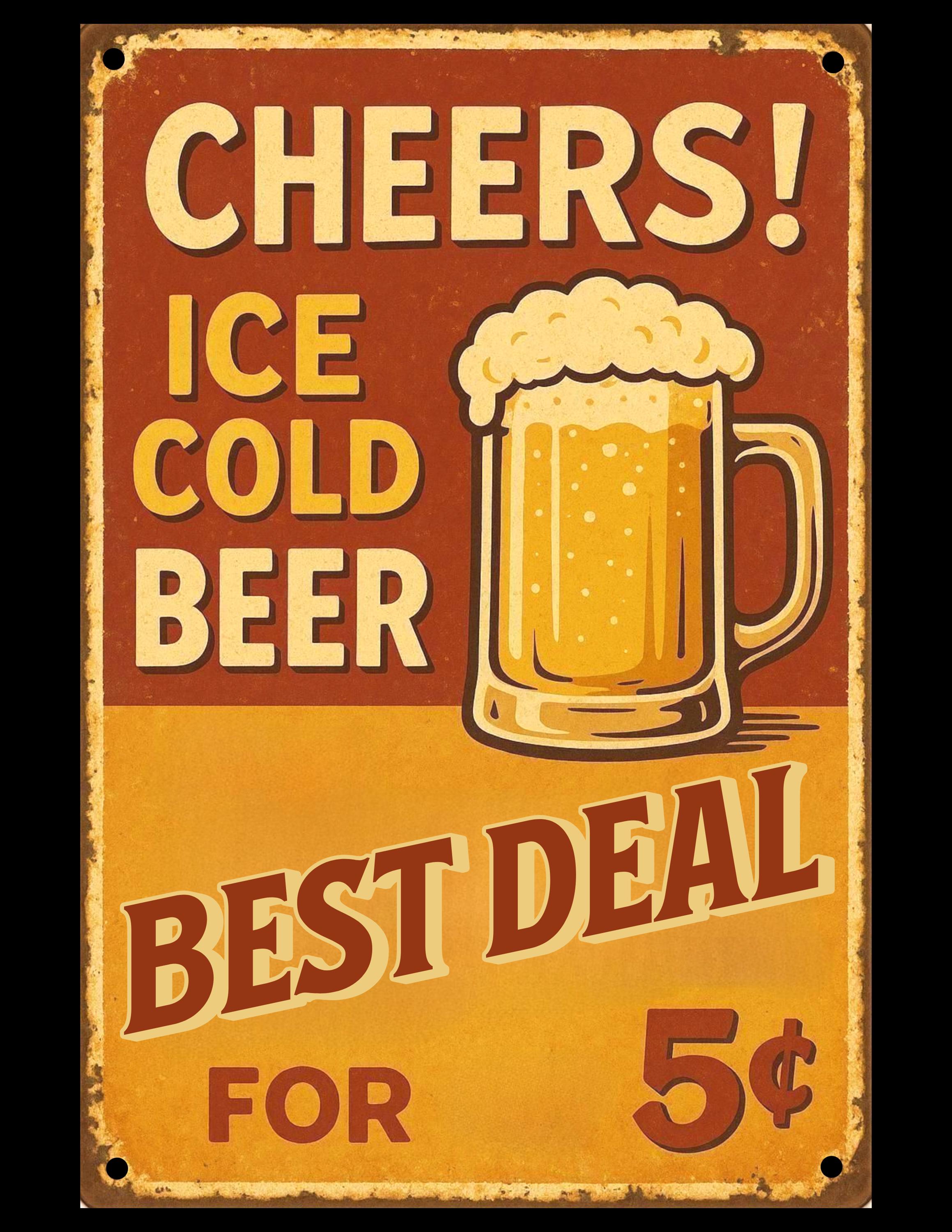Metal Tin Beer Signs Retro Vintage Design | Wall Decor | Choose Sz 8x12 ...