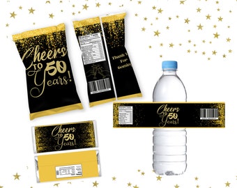 50th Birthday Labels - Etsy