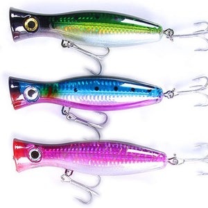 Pack of 3 Large Top Water Poppers 4.75 In/ 1.5 Oz Surf, Offshore ...