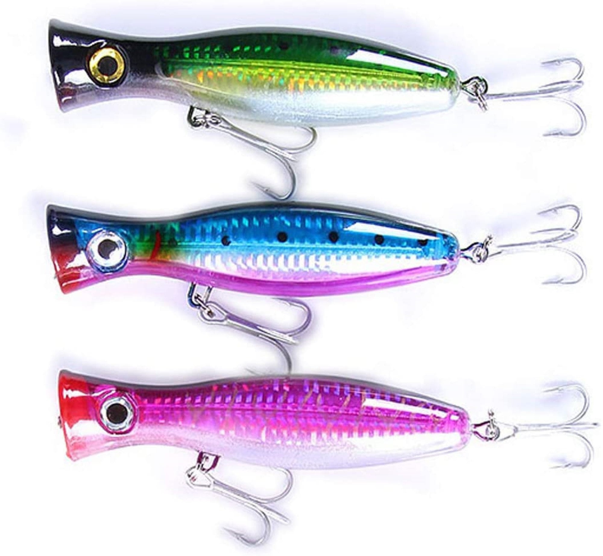Pack of 3 Large Top Water Poppers 4.75 In/ 1.5 Oz Surf, Offshore ...