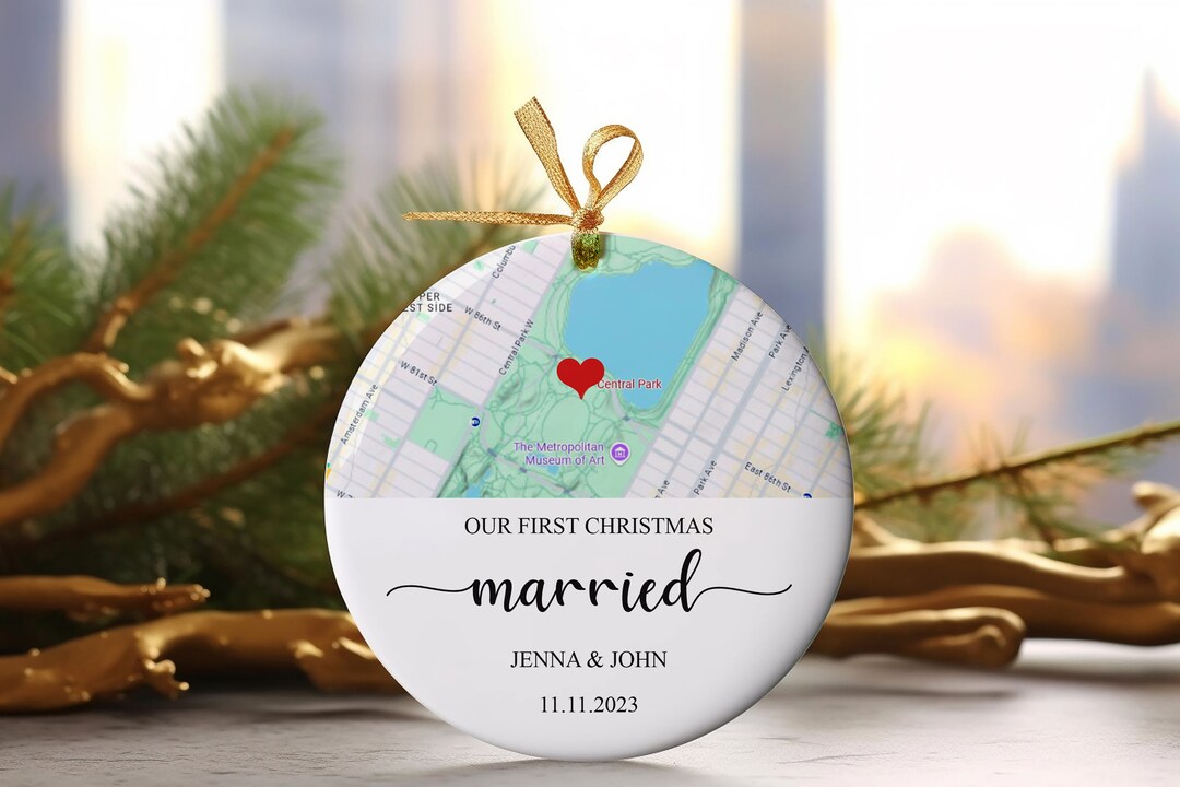 Custom Map Married Gift for Newly Married - Christmas Married Gift ...