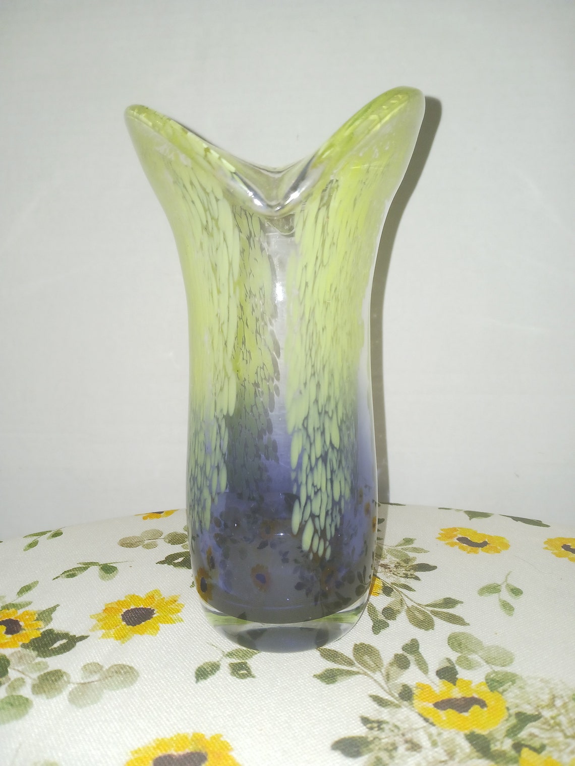 Teleflora Murano Glass Vase/ Green and Blue - Etsy