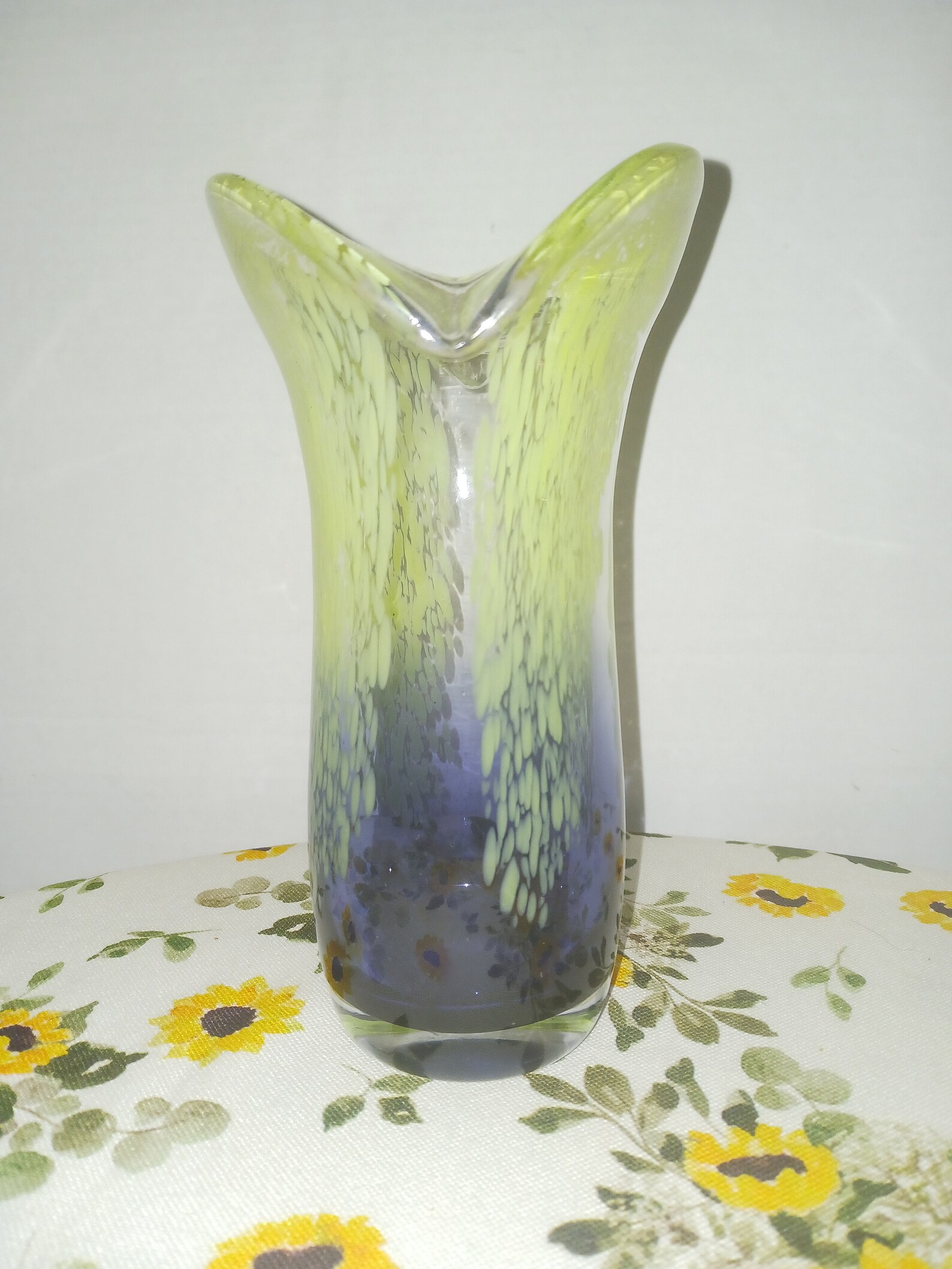 Teleflora Murano Glass Vase/ Green and Blue - Etsy