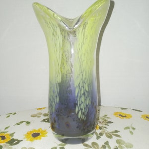 Teleflora Murano Glass Vase/ Green and Blue - Etsy