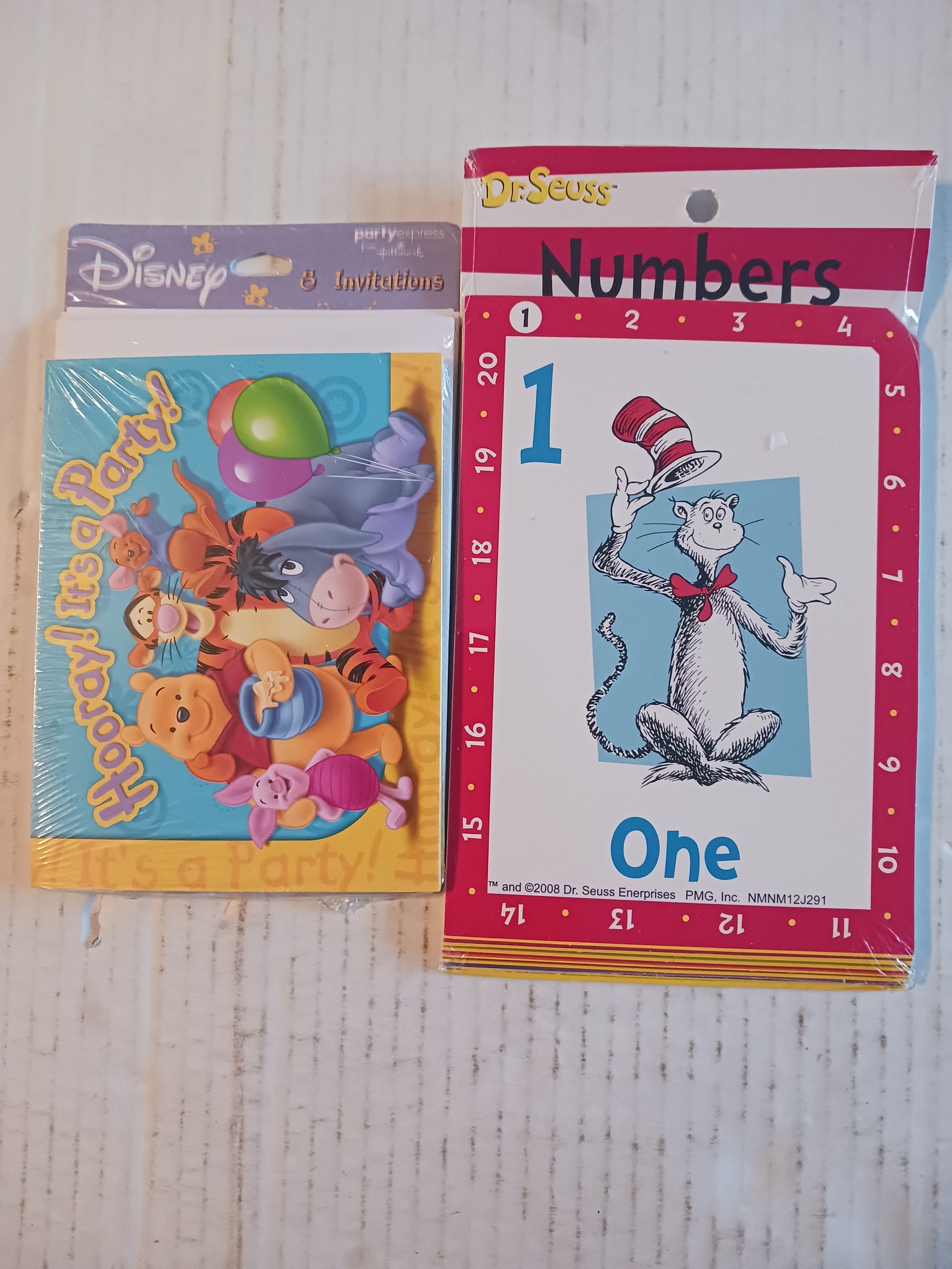 Dr.seuss Number Cards/ Winnie the Pooh 8 Invitations Cards - Etsy