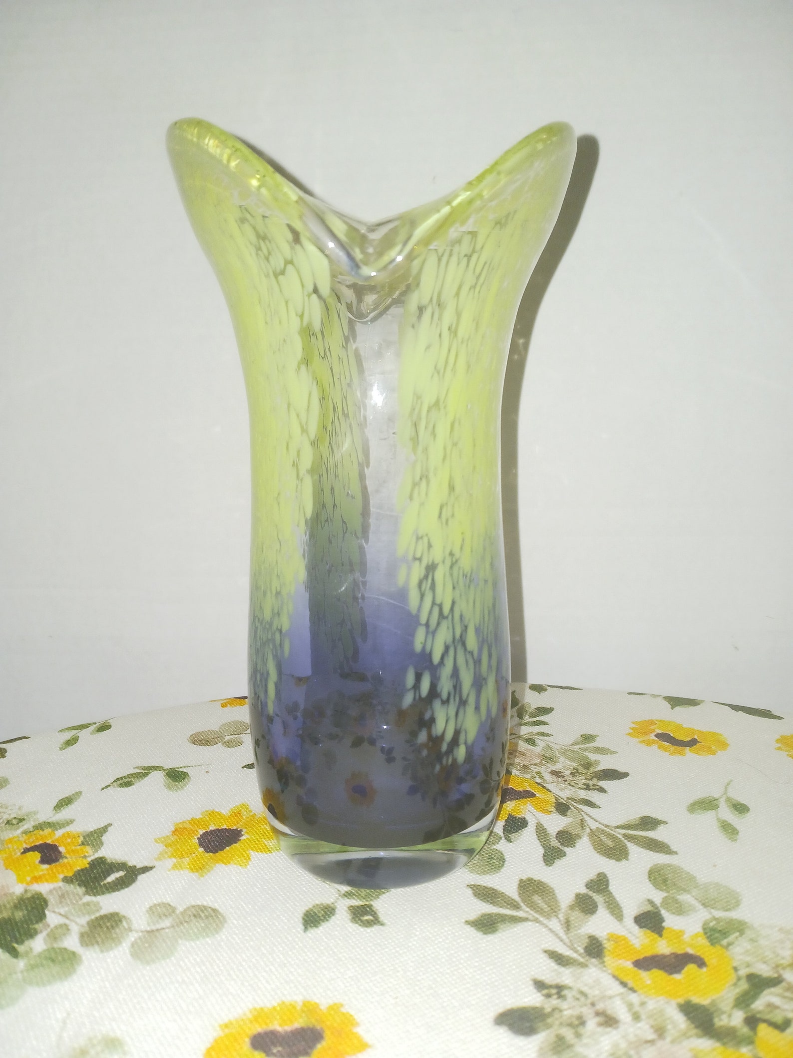 Teleflora Murano Glass Vase/ Green and Blue - Etsy