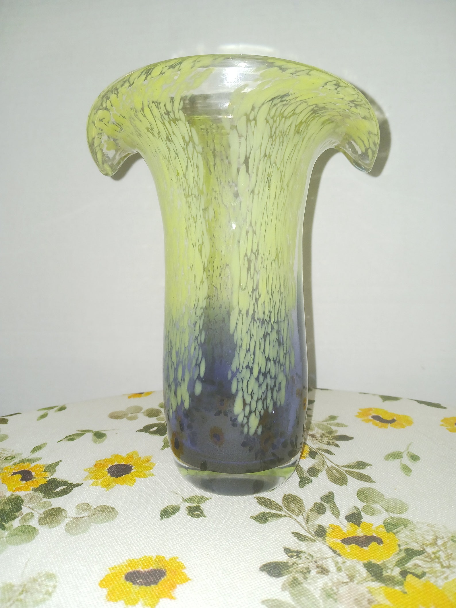 Teleflora Murano Glass Vase/ Green and Blue - Etsy