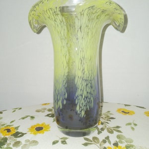 Teleflora Murano Glass Vase/ Green and Blue - Etsy