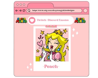 PRINCESS PEACH Emotes Cute Art Super Mario Bros Emotes Peach Emote ...