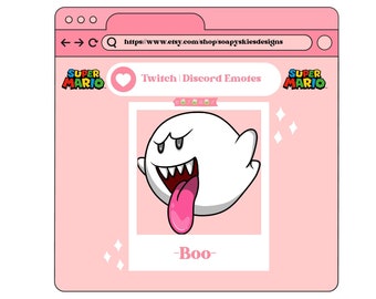 Hungry Boo Emote Super Mario Boo Ghost Emote for Streaming Twitch Kick ...