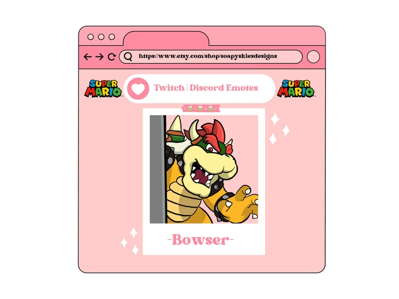 Bowser Mario Emote Twitch Discord - Etsy