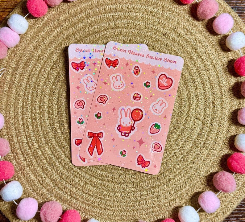 Miffy Inspired Sweet Heart Sticker Sheet - Etsy