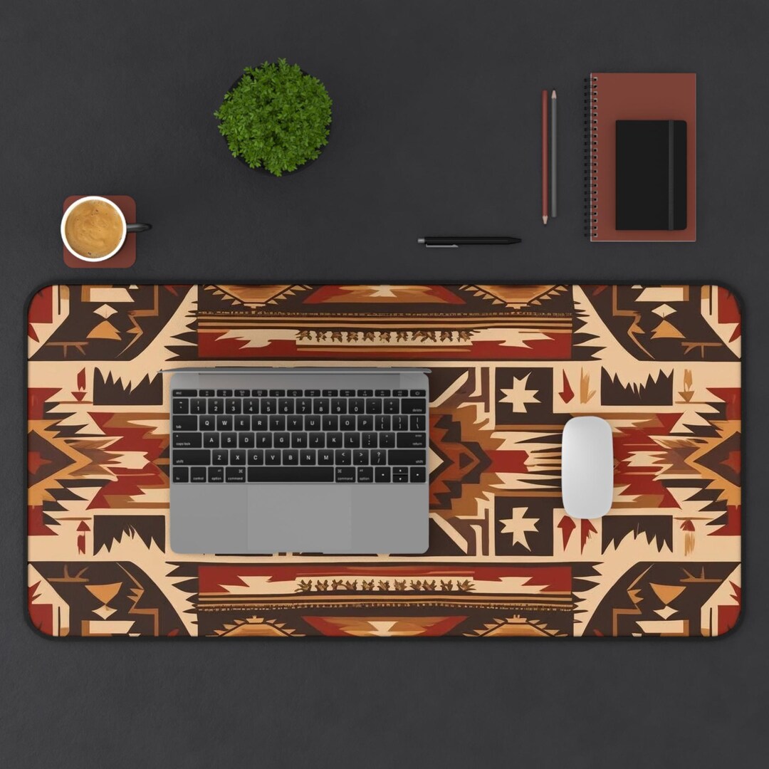 Desk Mat Native American Pattern Embroidered Elegant Design, Work Desk ...