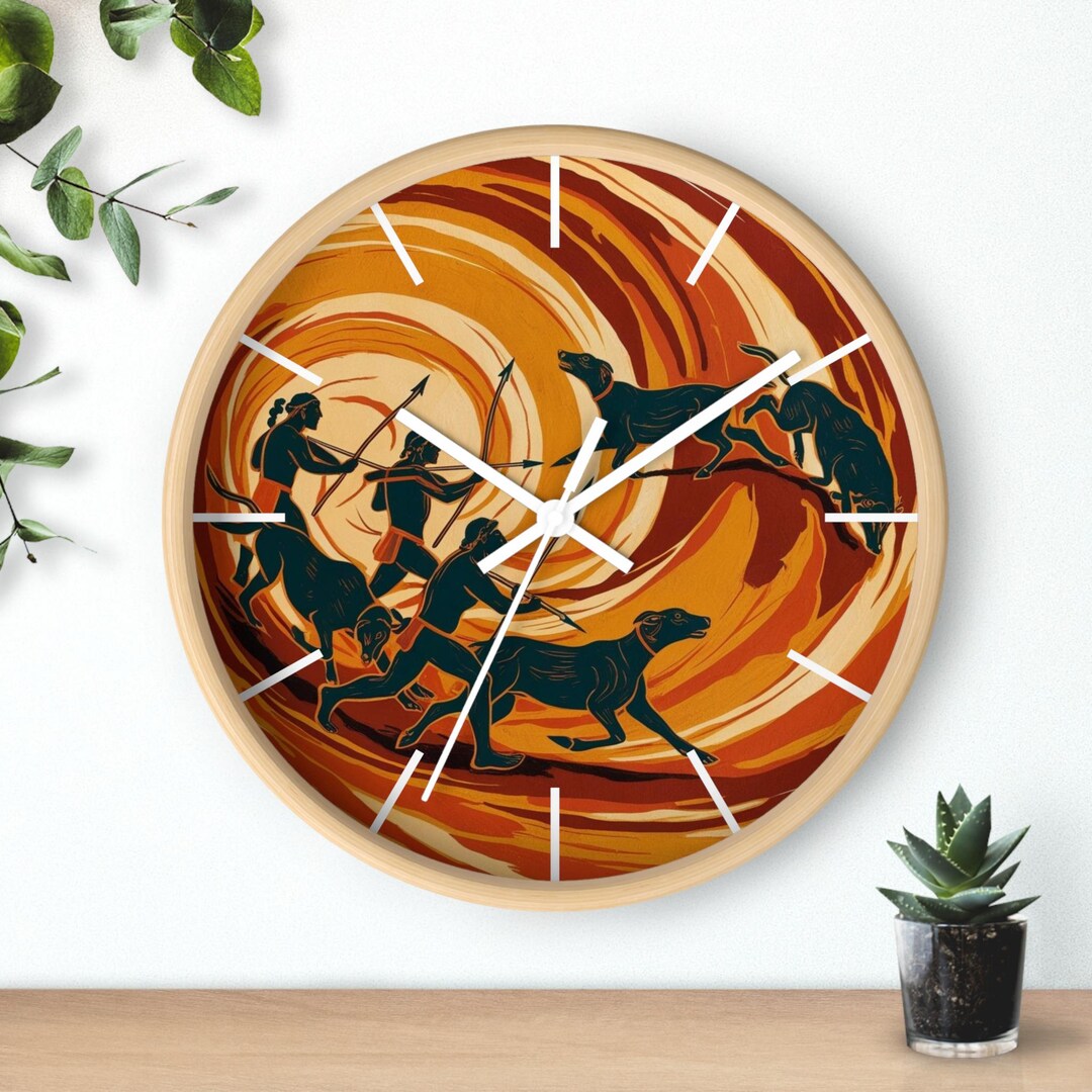 Primitive Cave Paintings Wall Clock, Authentic and Unusual Design ...
