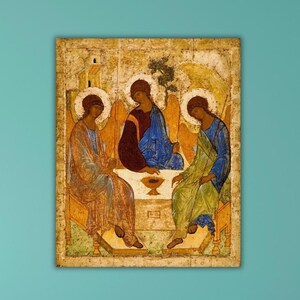 Andrei Rublev the Trinity Canvas Wall Art,the Holy Trinity Poster Art ...