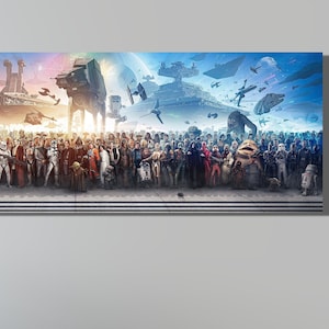Epic Star Wars Poster Print,full Character Set Movie Film Art Canvas ...