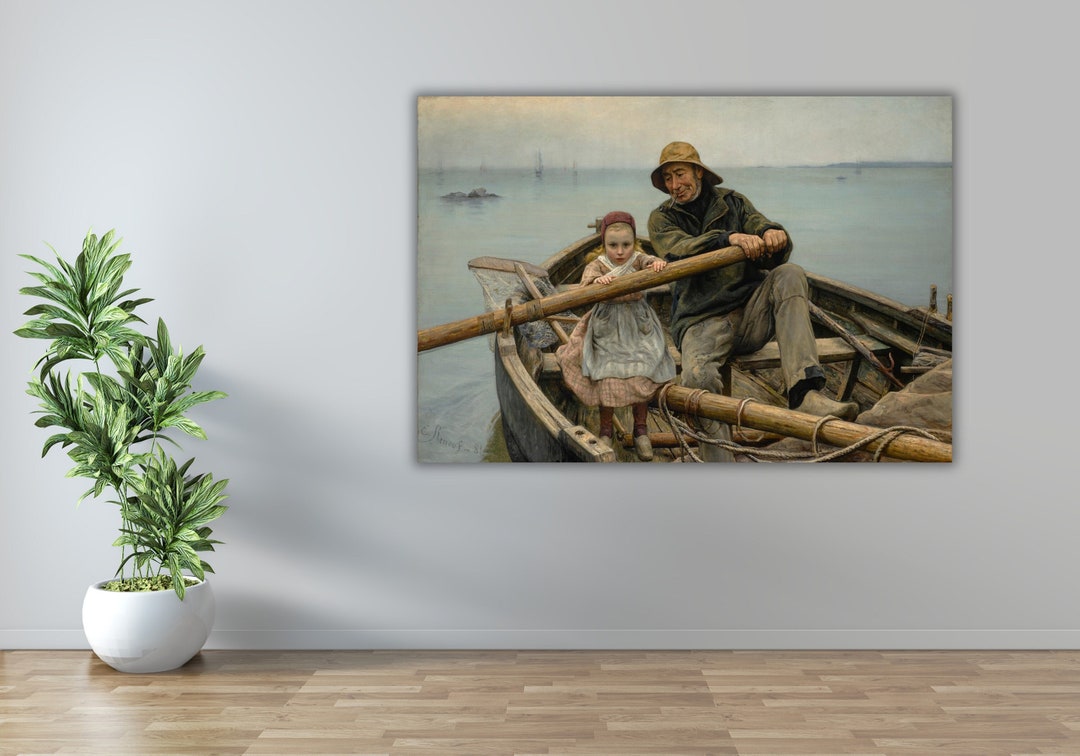 Emile Renouf Helping Hand 1881 Poster Print Art Canvas Wall Art,emile ...