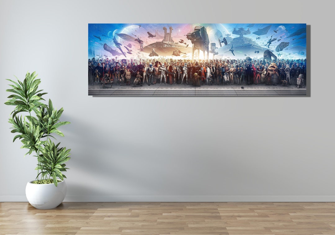 Epic Star Wars Poster Print,full Character Set Movie Film Art Canvas ...