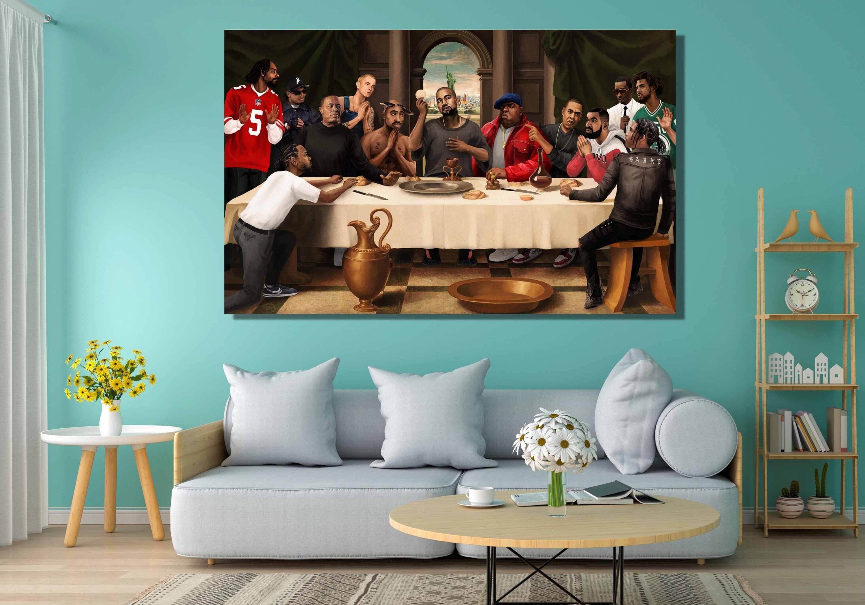 Last Supper All Time Rappers Poster (Und),Snoop Dogg,Eminem,Tupac,Kanye ...