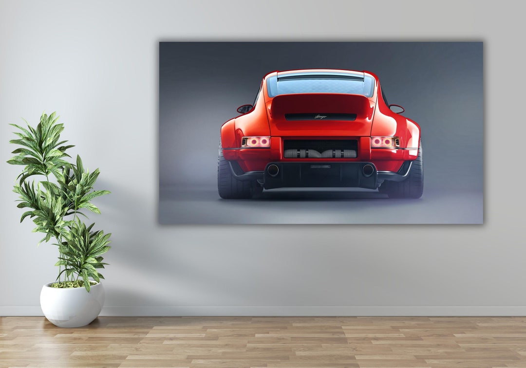 Red Porsche Poster Print Art,porsche 911 Carrera Wall Art Print,living ...