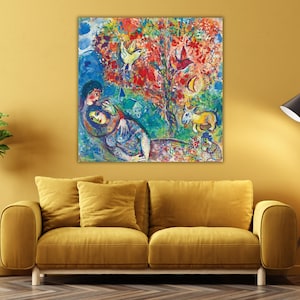 Marc Chagall Couple Under Tree Poster Art Canvas,reproduction Print ...